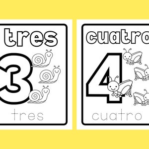 Spanish Numbers 1-10 Coloring Pages Printable, Practice Counting in ...