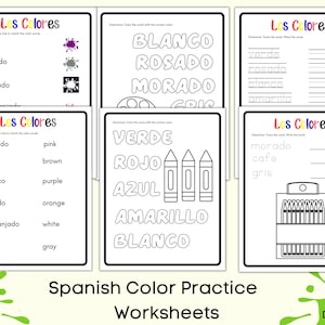 Spanish Color Worksheets Printable, Colors in Spanish Practice ...