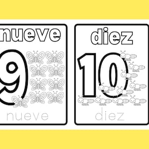 Spanish Numbers 1-10 Coloring Pages Printable, Practice Counting in ...