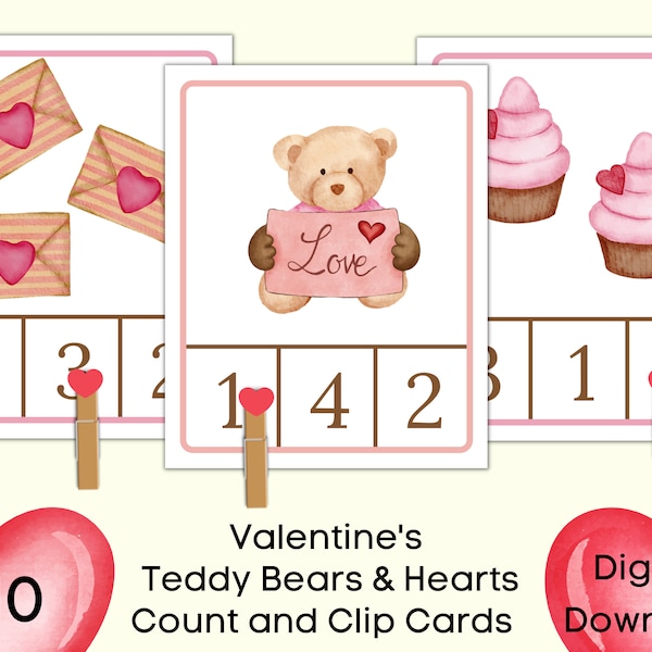 Earth Day Count and Clip Cards, Montesorri Counting 1-10, Homeschool ...