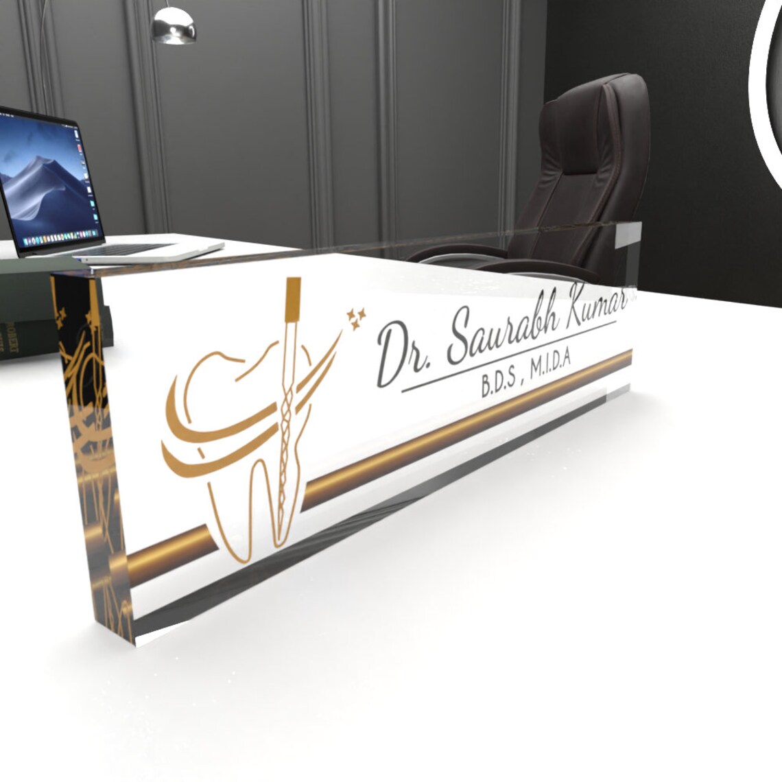 Set of 2 Doctor Nameplate Dentist Desk Nameplates Custom Desk Name ...
