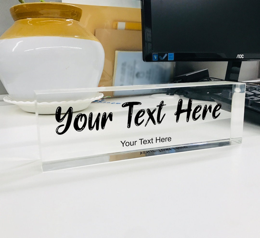 Custom Text Here on Acrylic Glass Block, Sign Board, Gift for Her ...
