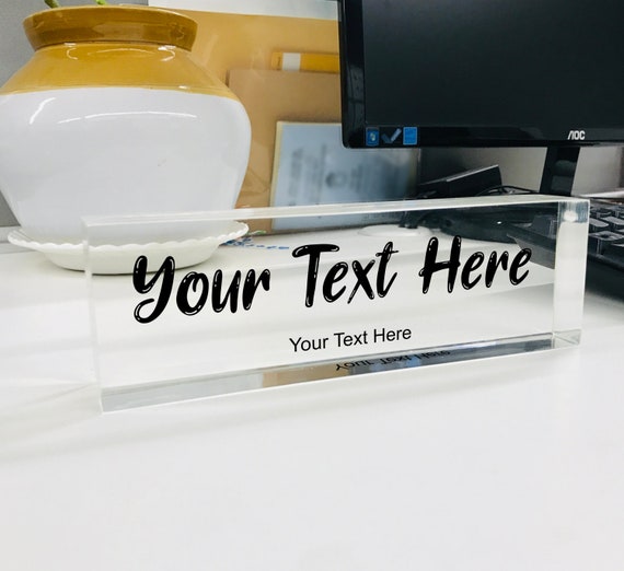 Custom Text Here on Acrylic Glass Block Sign Board Gift for | Etsy