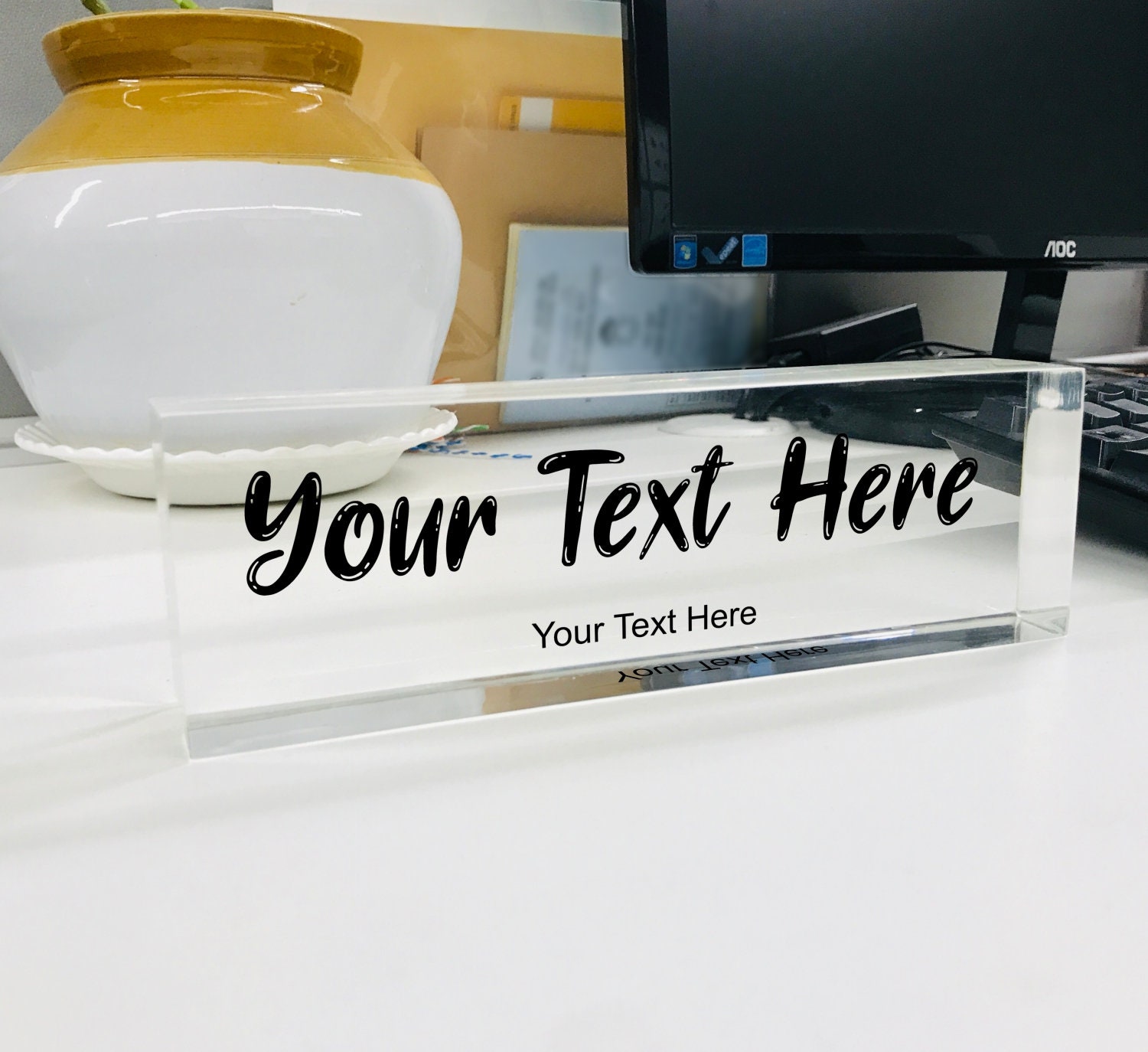 Custom Text Here on Acrylic Glass Block, Sign Board, Gift for Her ...