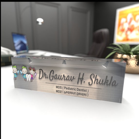 Desk Name Plate for Doctors Desk Nameplates Custom Desk Name | Etsy