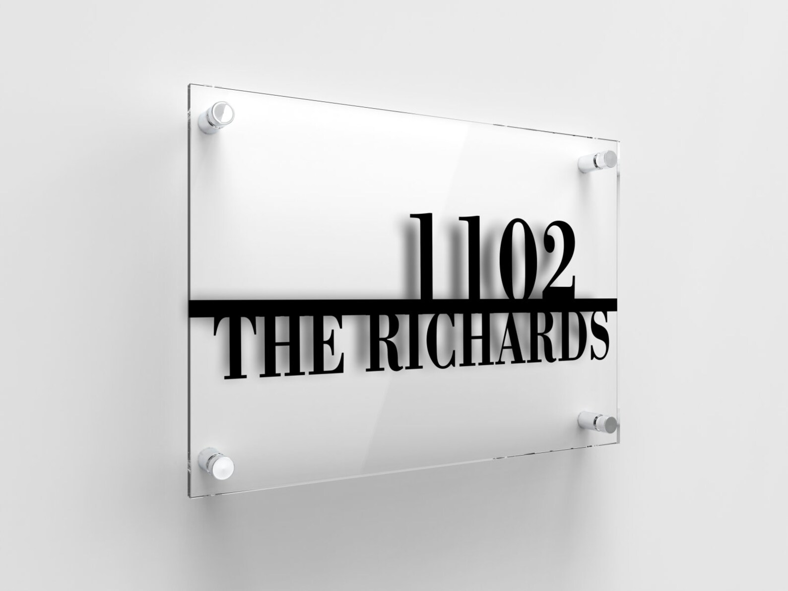 10MM Thick Door Name Plate, Crystal Clear Acrylic Nameplates, Laser Cut ...