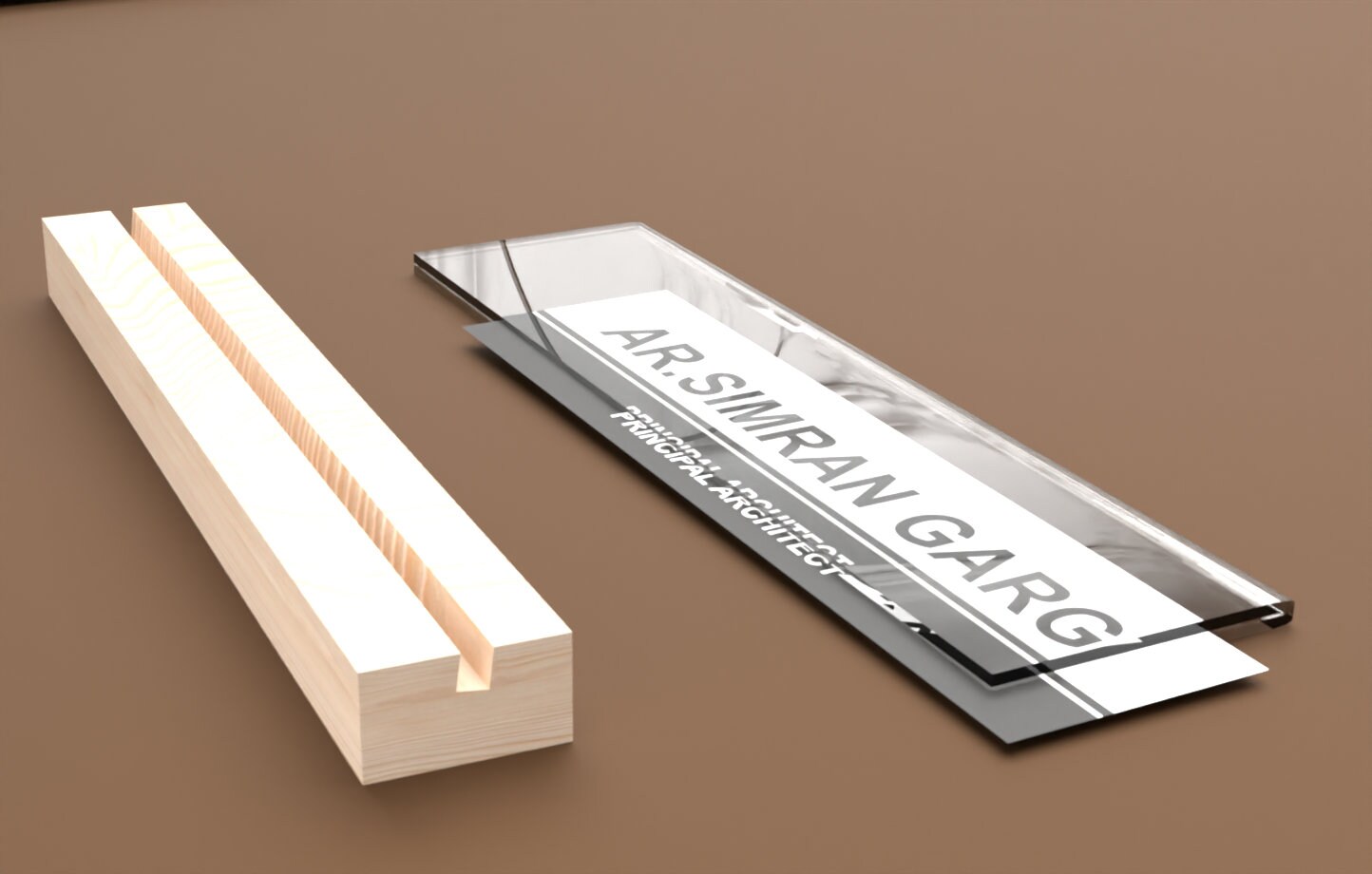 Set of 3 Custom Desk Nameplate With Wooden Stand | Personalized ...