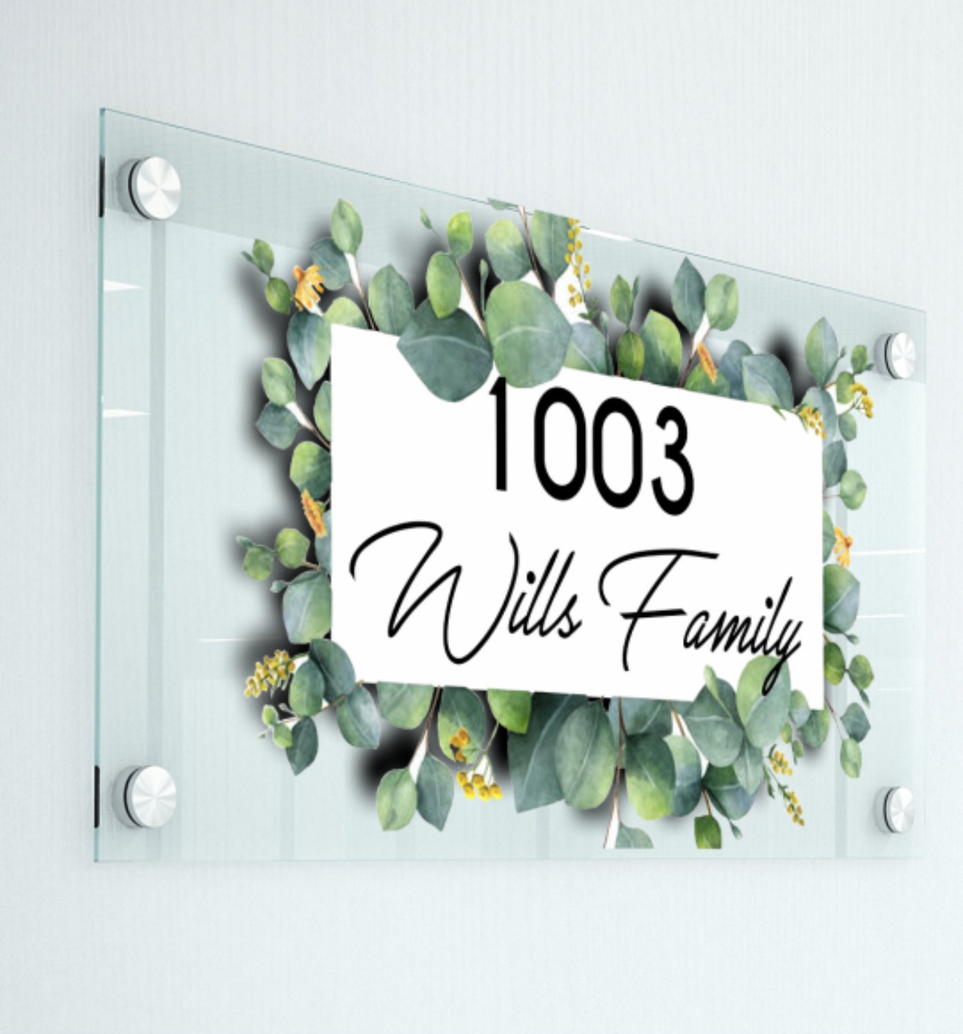 Custom Succulent Design Door Name Plate, Laser Cut Sign Plate, 10MM ...