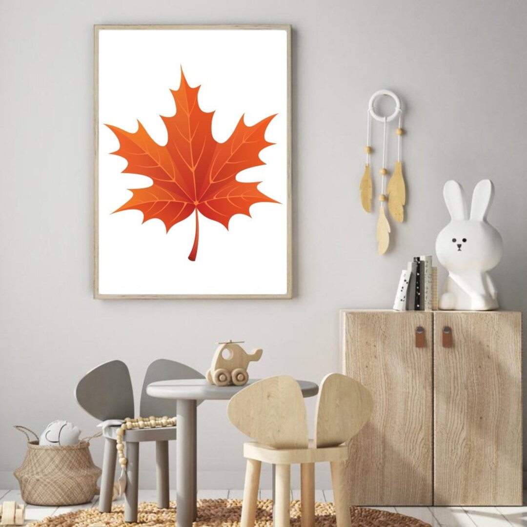Maple Leaf Print, Autumn Leaves Printable Wall Art Poster, Home Décor ...