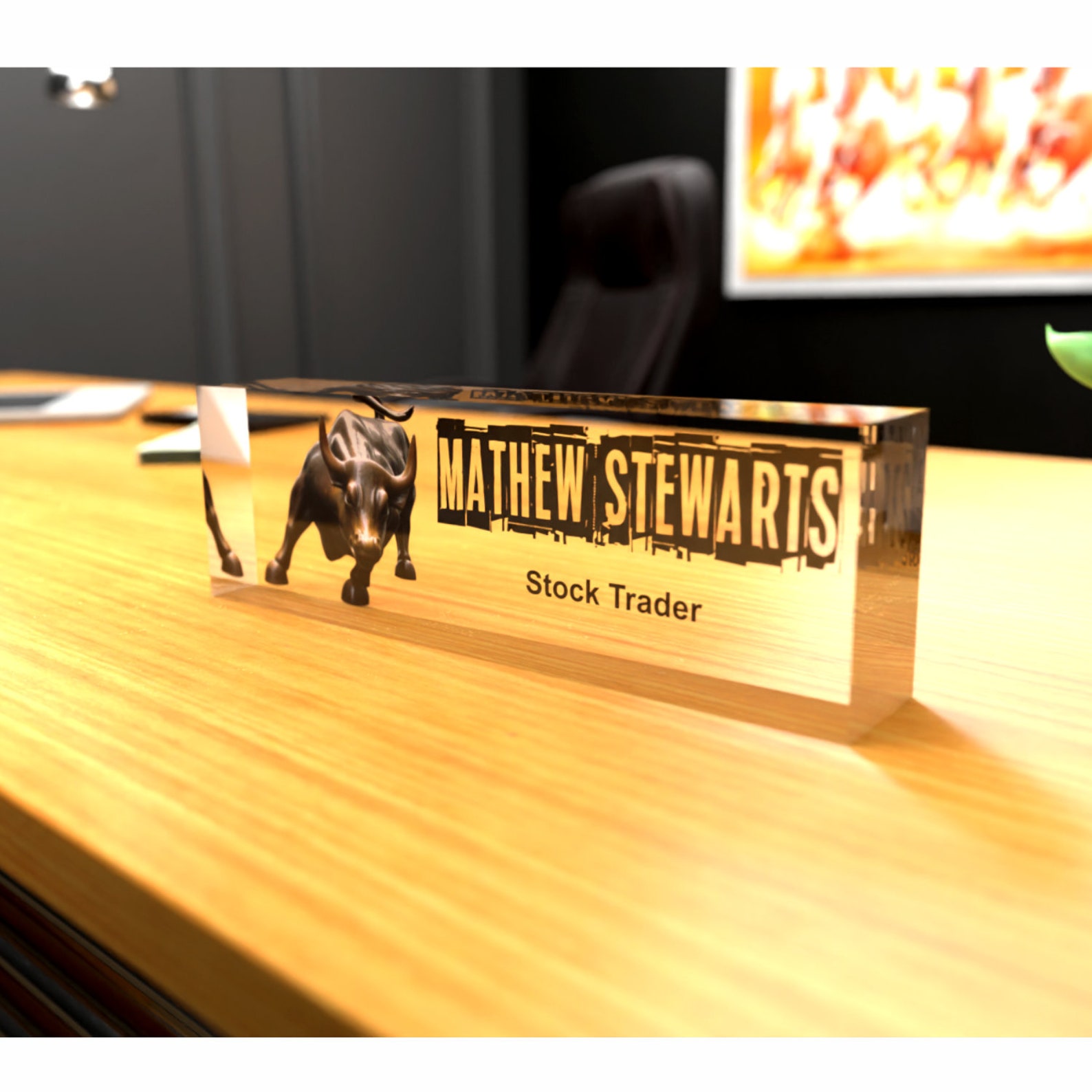 Desk Name Plate for Traders, Desk Name Plates for Stock Market, Share ...