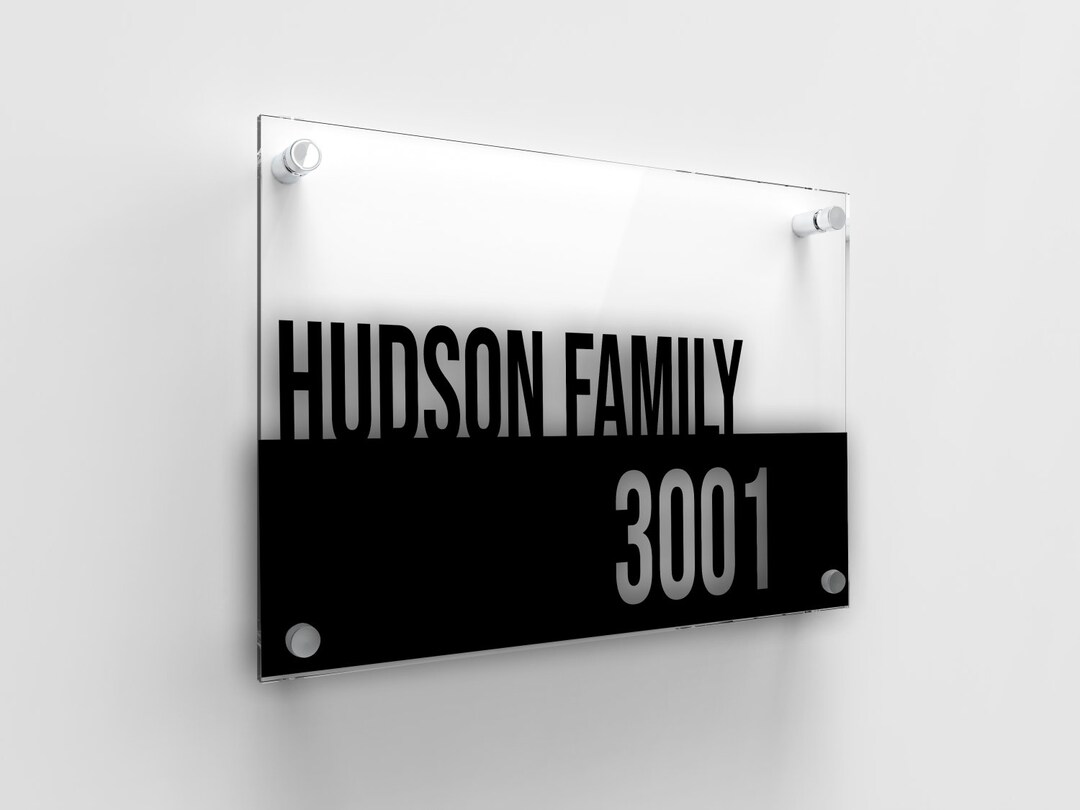 Custom Door Name Plate, 10MM Thick Crystal Clear Acrylic Plate, Door ...
