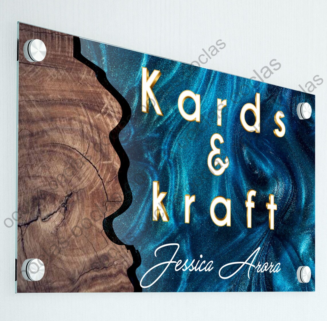 Custom Door Name Plate, Unique Design Nameplate, 10MM Thick Crystal ...