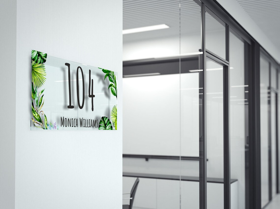 Custom Door Name Plate, 10MM Thick Crystal Clear Acrylic Name Plate ...