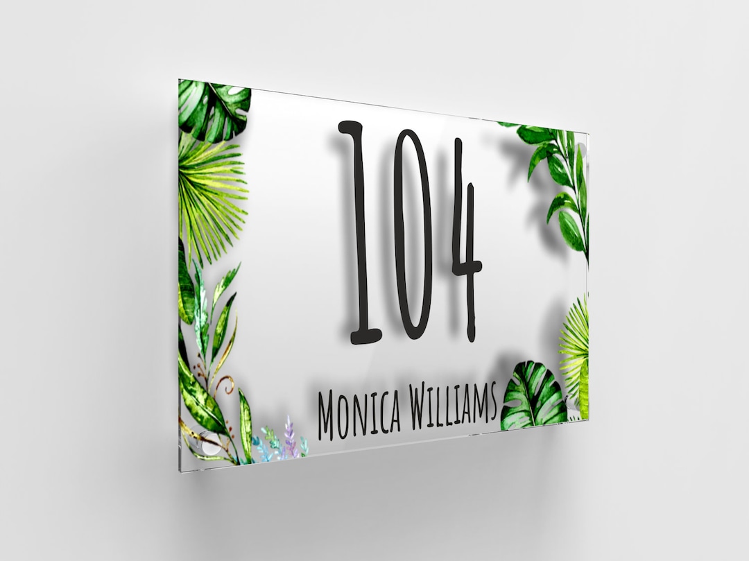 Custom Door Name Plate, 10MM Thick Crystal Clear Acrylic Name Plate ...