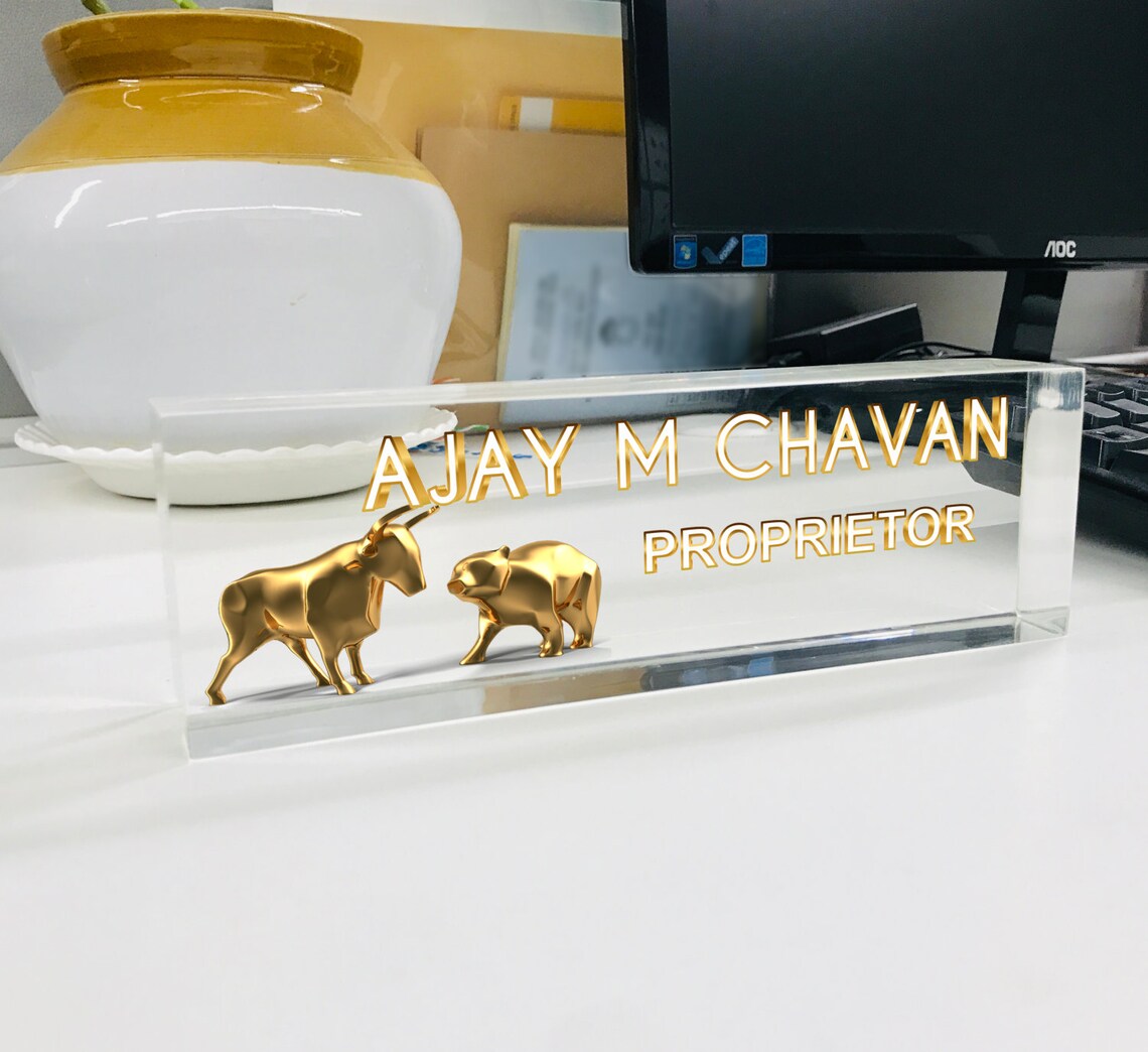 Desk Name Plate for Traders, Desk Name Plates for Stock Market, Share ...