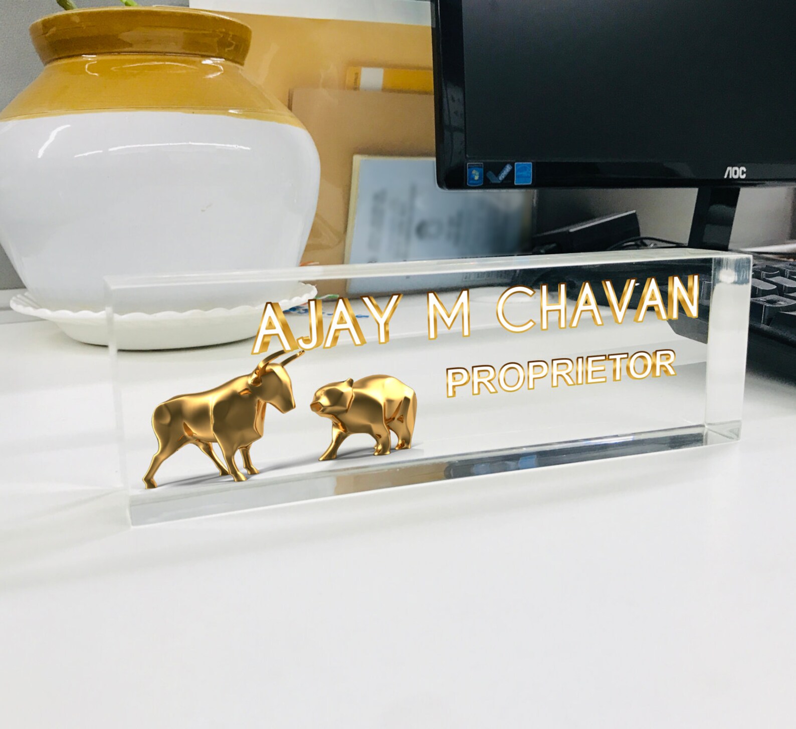 Desk Name Plate for Traders, Desk Name Plates for Stock Market, Share ...