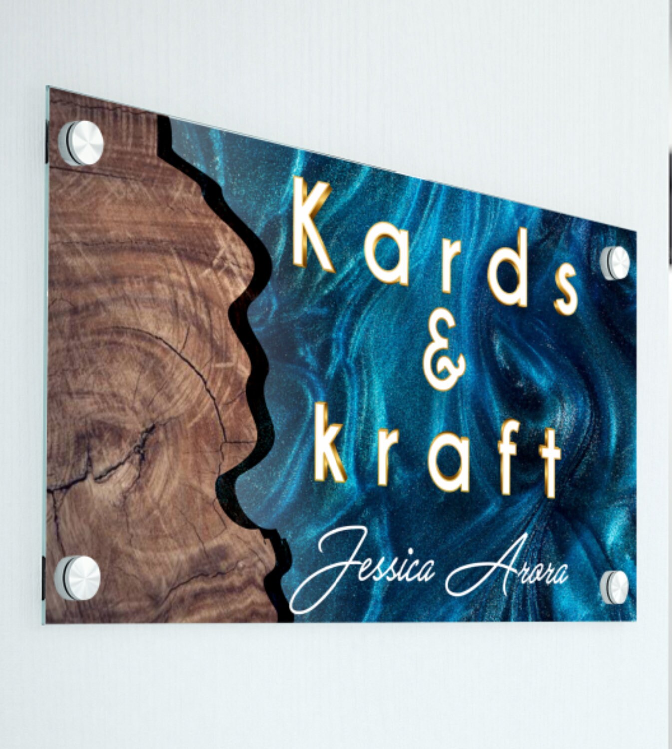 Custom Door Name Plate, Unique Design Nameplate, 10MM Thick Crystal ...