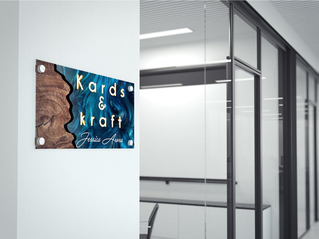 Custom Door Name Plate, Unique Design Nameplate, 10MM Thick Crystal ...