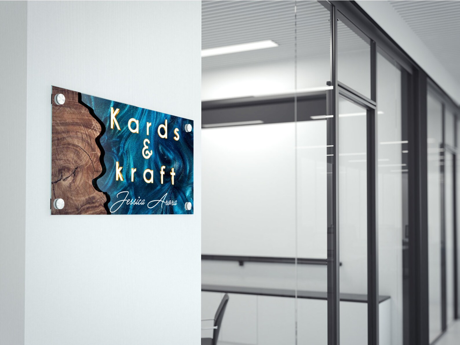 Custom Door Name Plate, Unique Design Nameplate, 10MM Thick Crystal ...