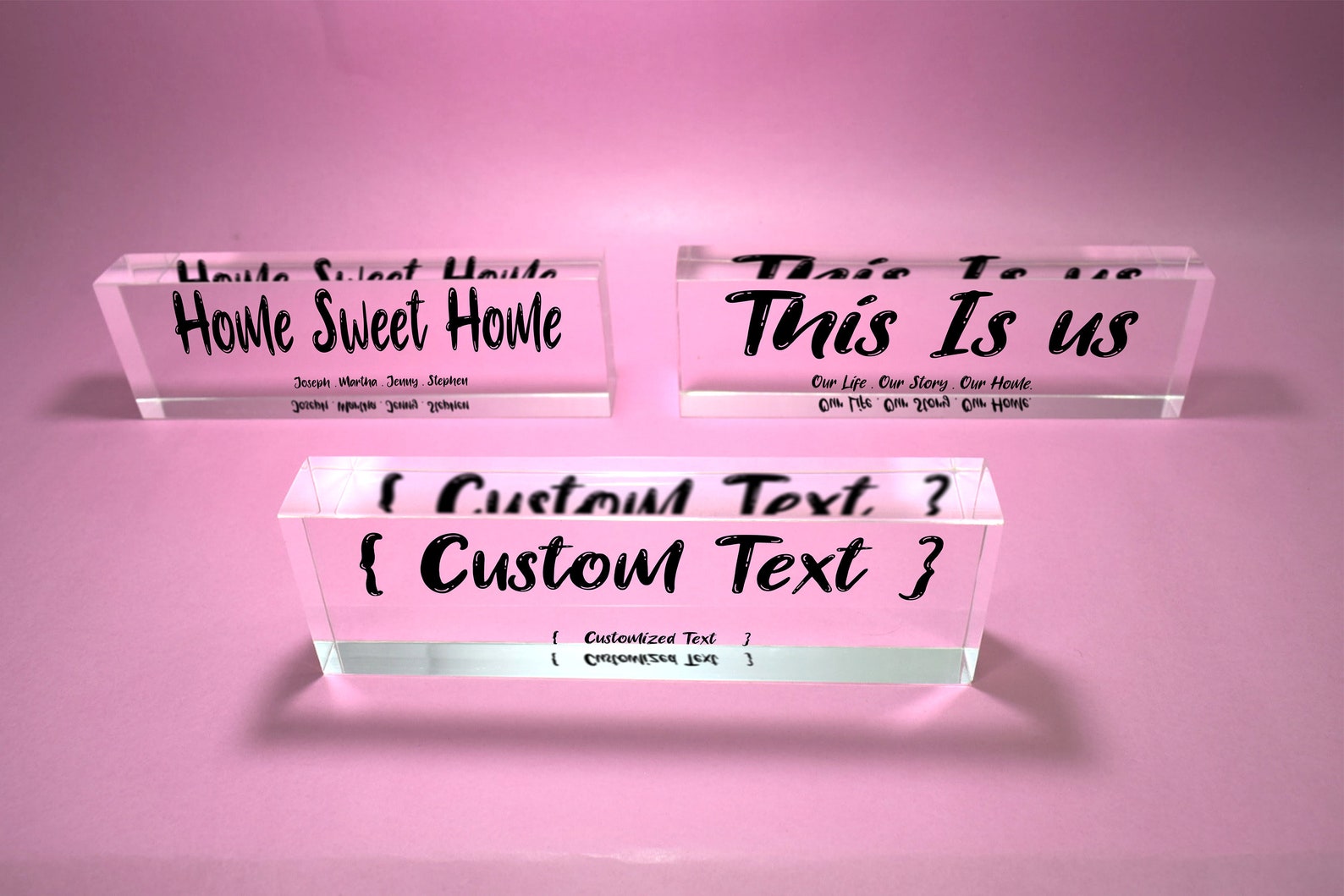 Custom Text Here on Acrylic Glass Block, Sign Board, Gift for Her ...