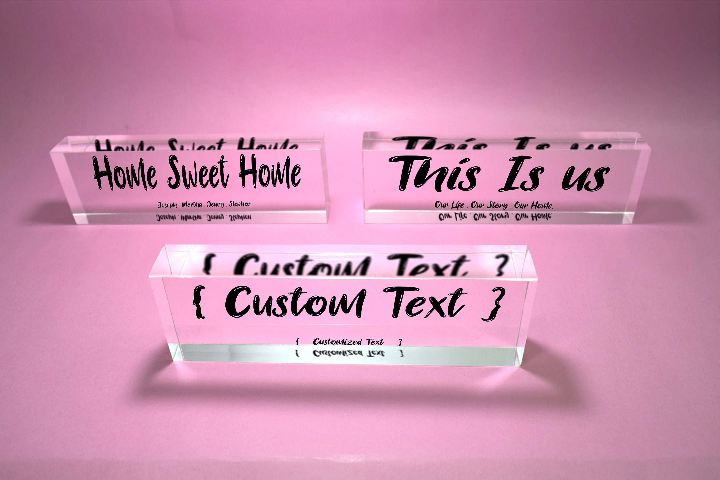 Custom Text Here on Acrylic Glass Block, Sign Board, Gift for Her ...