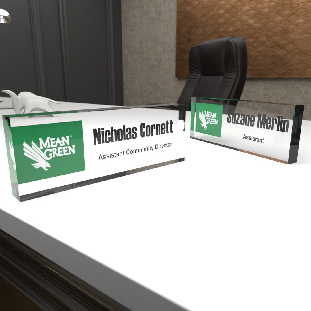 Set of 2 Acrylic Desk Nameplate | Custom Desk Name Plates ...