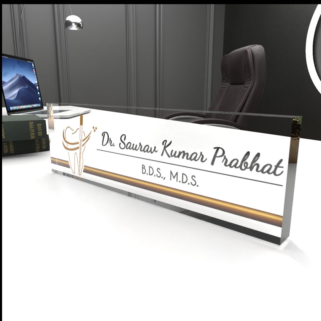 Set of 2 Doctor Nameplate Dentist Desk Nameplates Custom Desk Name ...