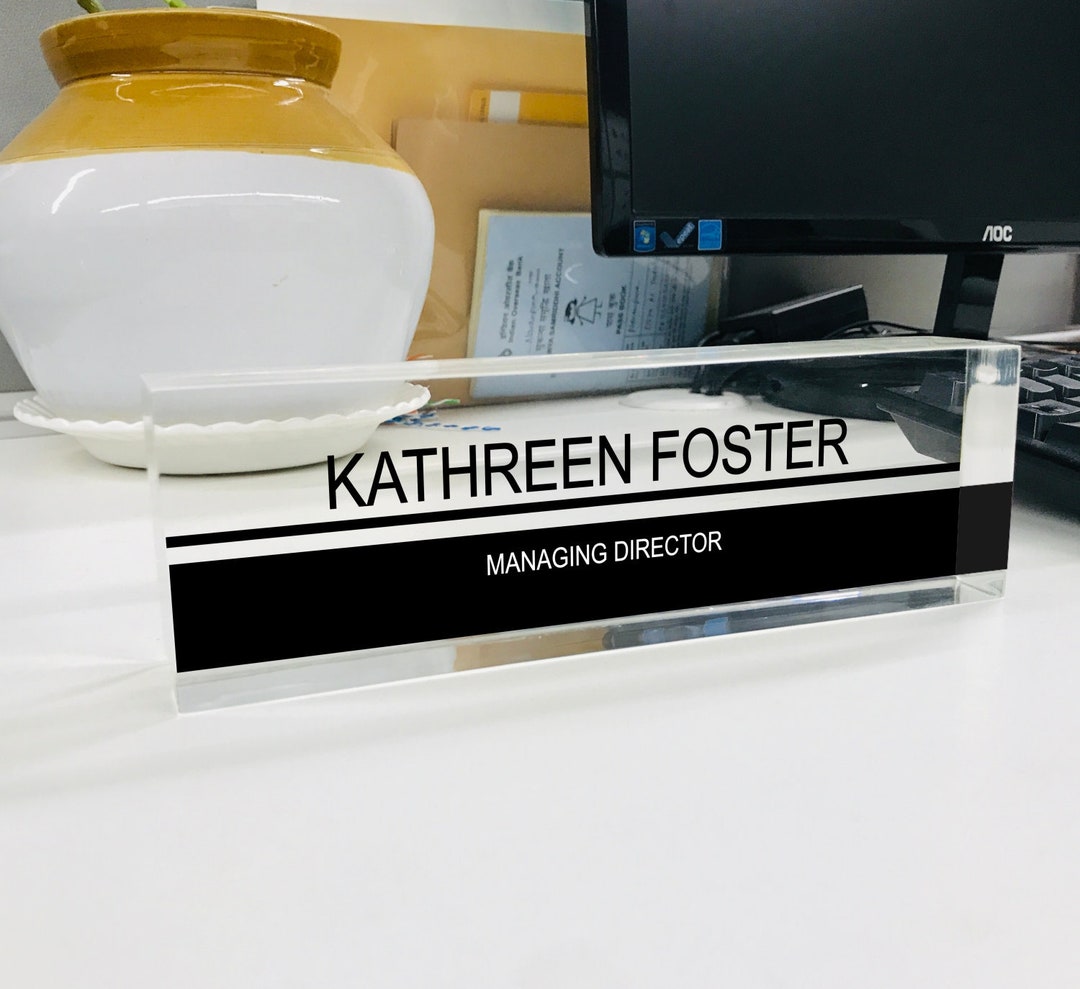 Personalized Name Plate for Desk | Custom Office Decor Nameplate Sign ...