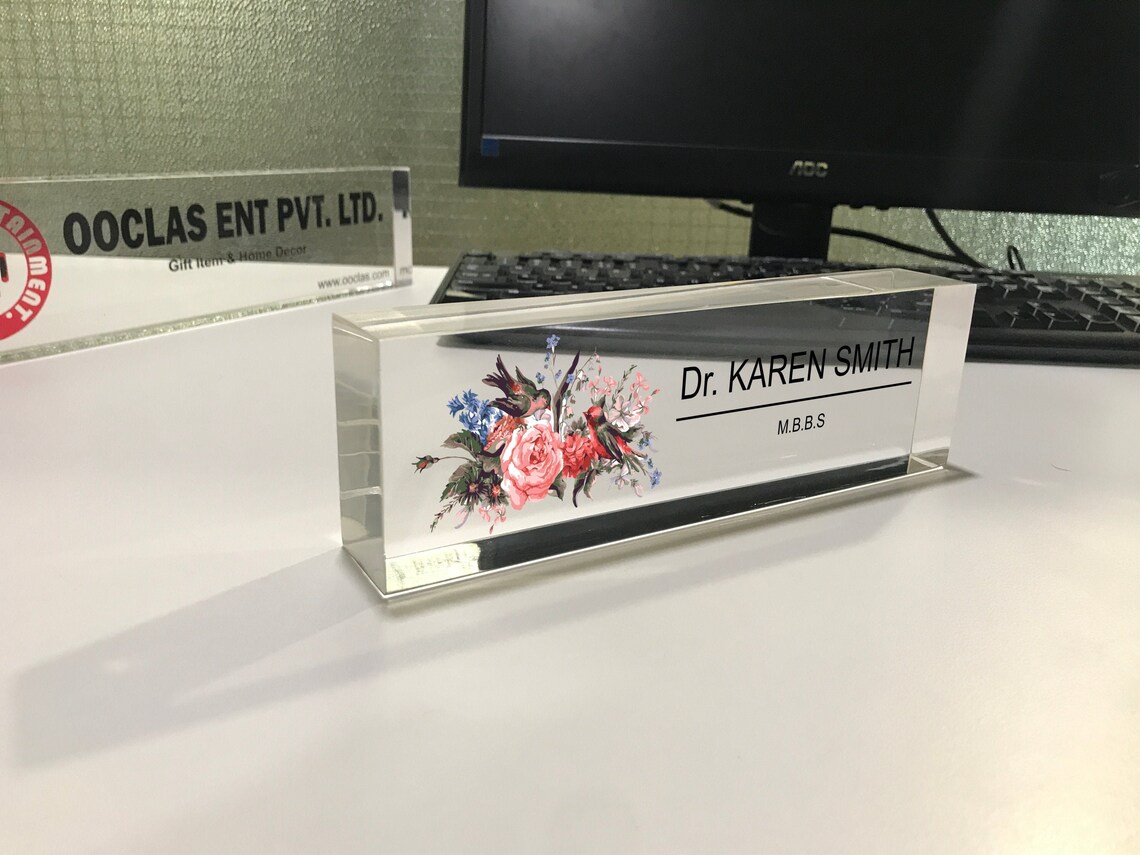 Personalized Name Plate for Desk Custom Office Decor | Etsy