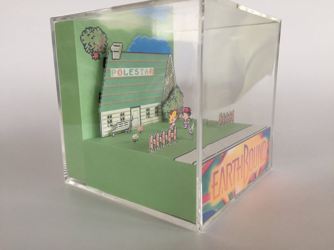 Earthbound Ness and Paula Saying Goodbye Shadow Box Diorama | Etsy