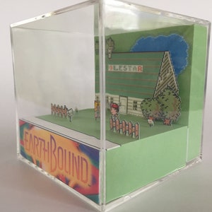 Earthbound Ness and Paula Saying Goodbye Shadow Box Diorama Decor - Etsy
