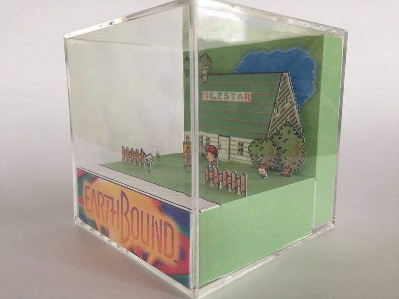 Earthbound Ness and Paula Saying Goodbye Shadow Box Diorama Decor - Etsy