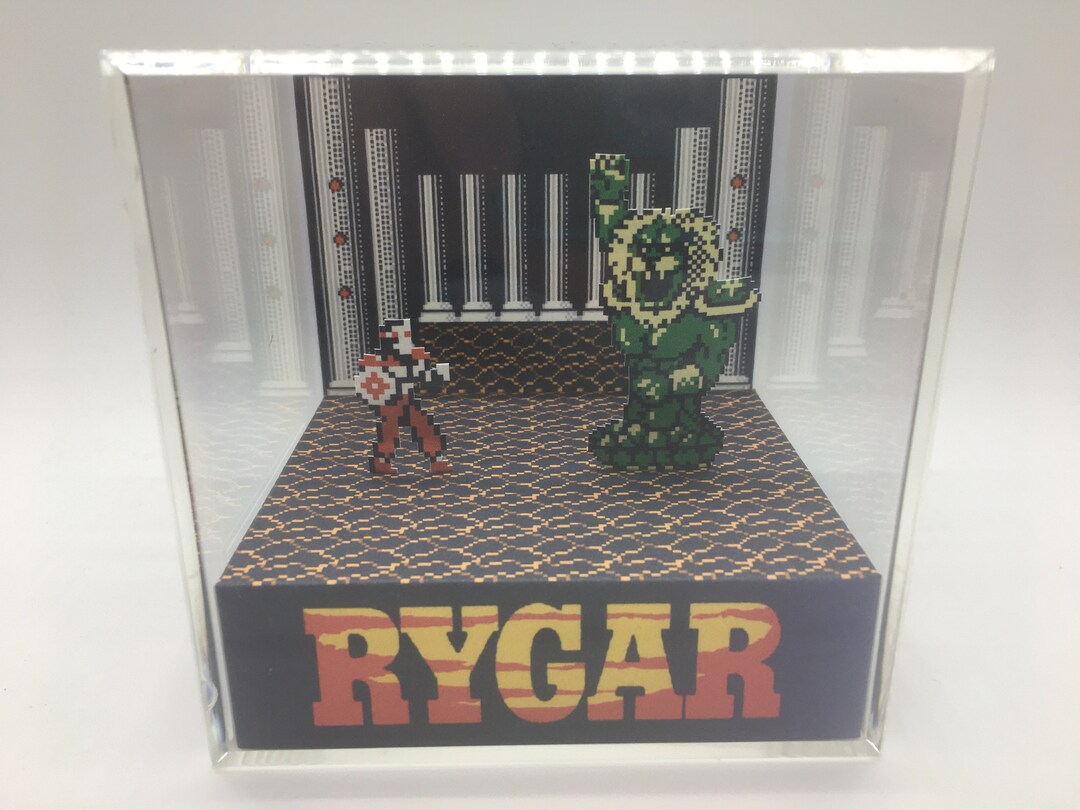 Rygar Final Boss Fight Vs. Ligar Shadow Box Diorama Cube - Etsy