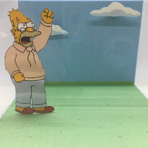 The Simpsons Old Man Yells at Cloud Abe Simpson Shadow Box Diorama Cube ...