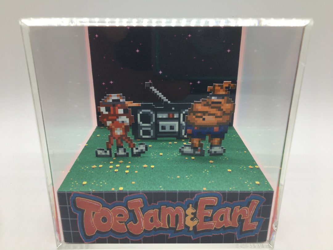 Toe Jam and Earl With Boombox Shadow Box Diorama Cube - Etsy