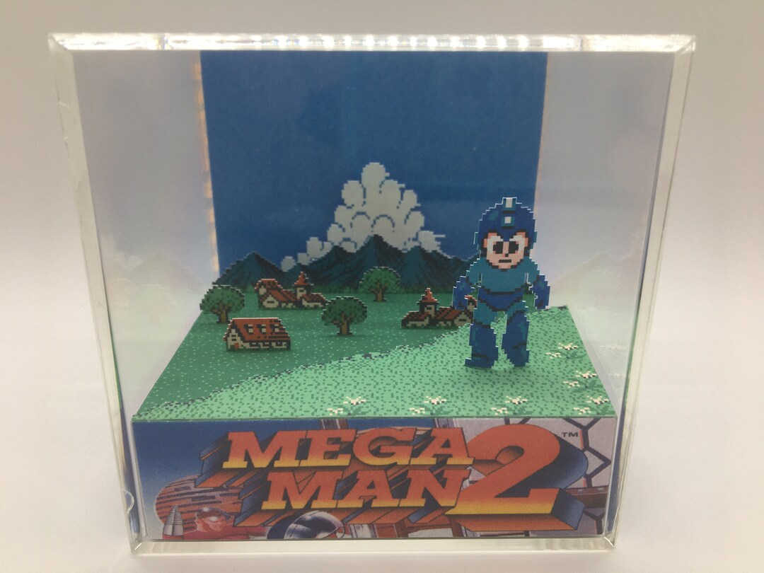 Mega Man II 2 Final Credit Scroll Shadow Box Diorama Cube - Etsy
