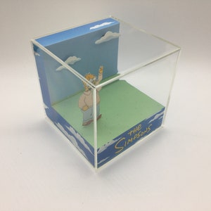 The Simpsons Old Man Yells at Cloud Abe Simpson Shadow Box Diorama Cube ...