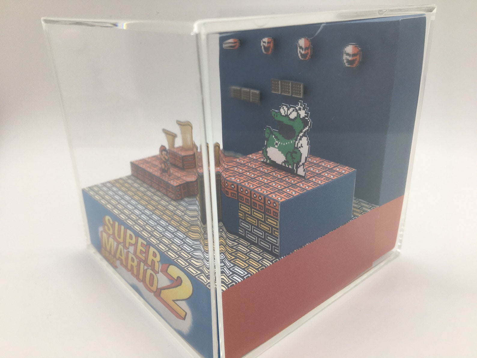 Super Mario Bros 2 Final Boss Battle With Wart Shadow Box Diorama Cube ...
