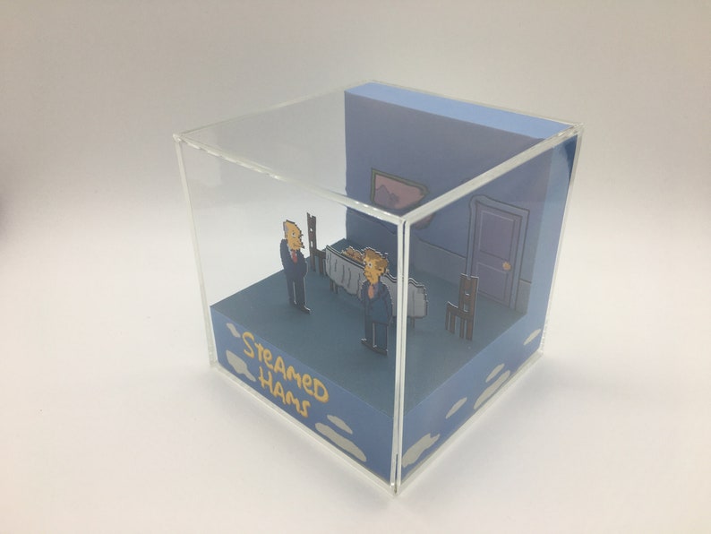 The Simpsons Steamed Hams Luncheon Shadow Box Diorama Cube - Etsy