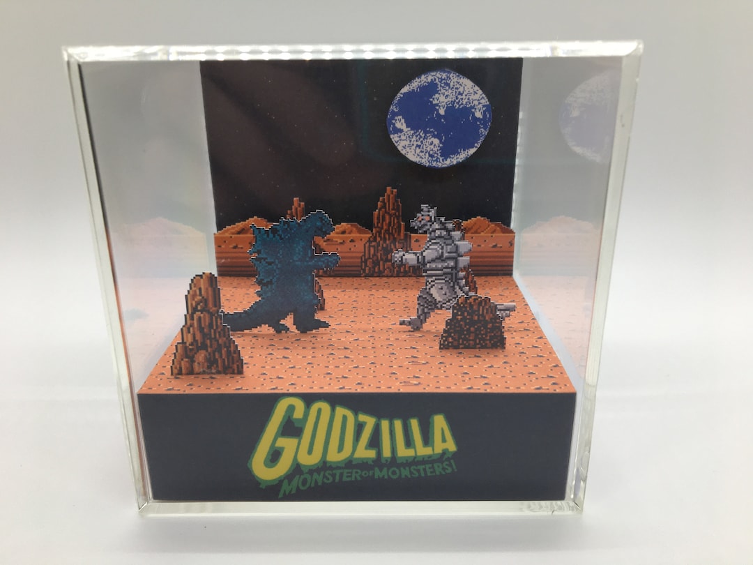 Godzilla King of the Monsters Vs. Mechagodzilla Shadow Box Diorama Cube ...