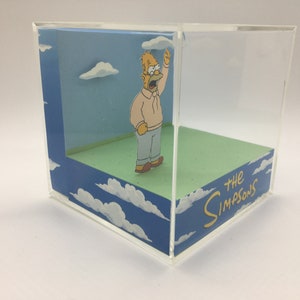 The Simpsons Old Man Yells at Cloud Abe Simpson Shadow Box Diorama Cube ...