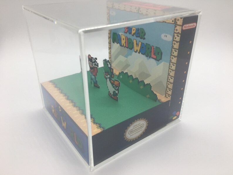 Super Mario World Intro With Mario and Yoshi Shadow Box - Etsy