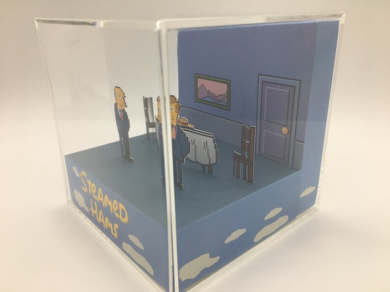 The Simpsons Steamed Hams Luncheon Shadow Box Diorama Cube - Etsy
