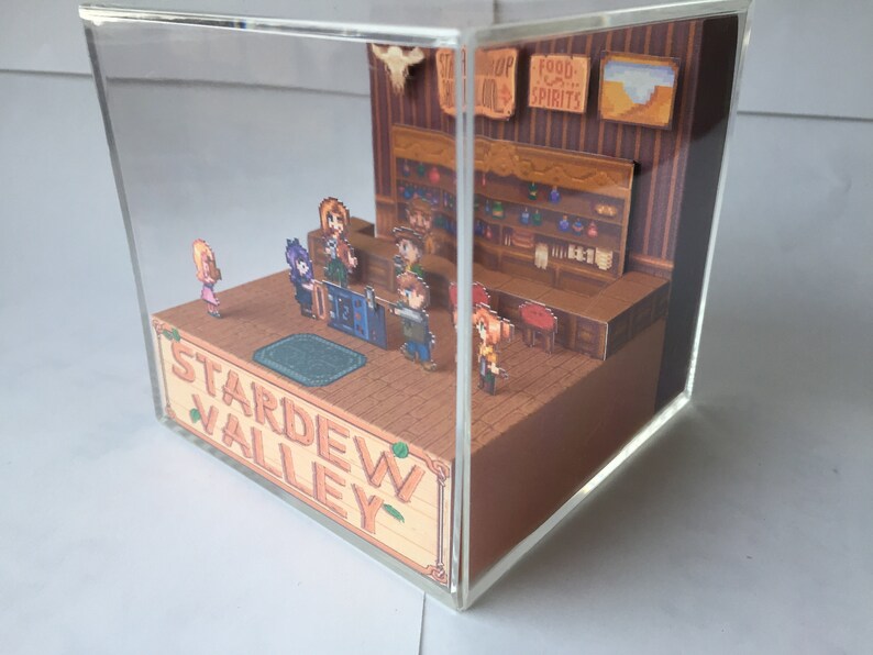 Stardew Valley Stardrop Saloon Junimo Cart Party Shadow Box - Etsy