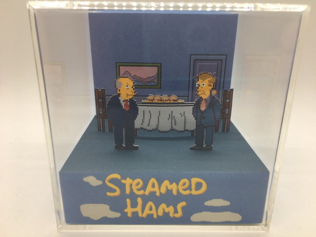 The Simpsons Steamed Hams Luncheon Shadow Box Diorama Cube - Etsy