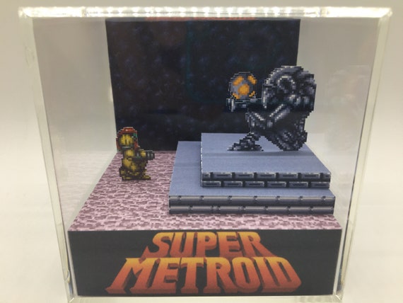 Super Metroid Samus Finds a Chozo Statue Shadow Box Diorama | Etsy