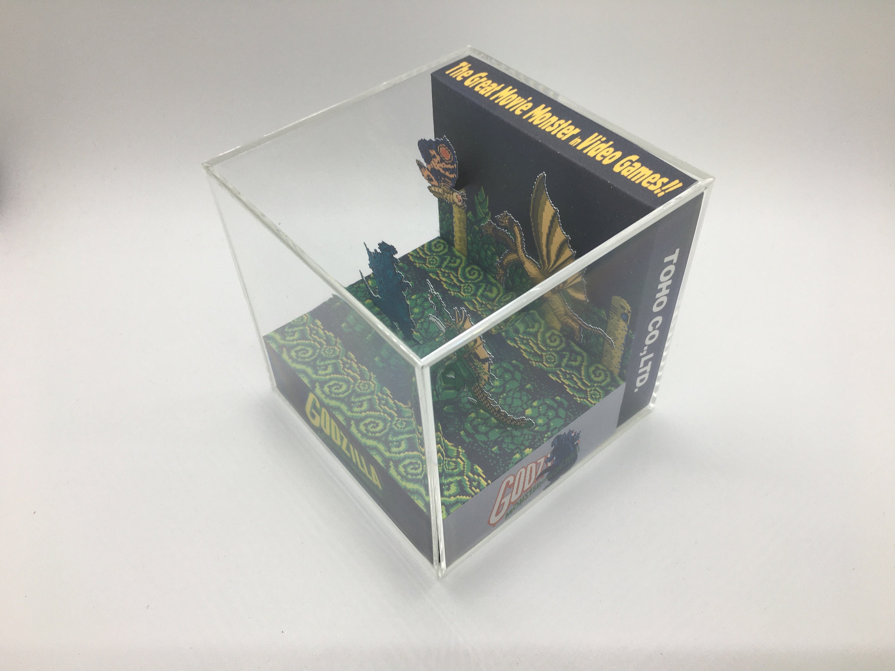 Godzilla Monster of Monsters Battle Shadow Box Diorama Cube - Etsy