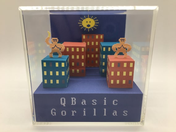 MS DOS Q Basic Gorilla Banana Game Shadow Box Diorama Cube | Etsy