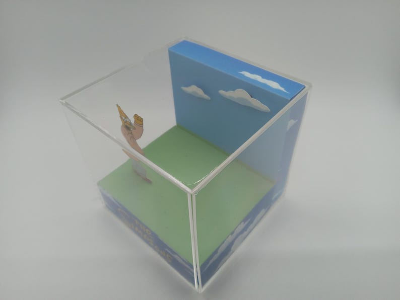 The Simpsons Old Man Yells at Cloud Abe Simpson Shadow Box Diorama Cube ...