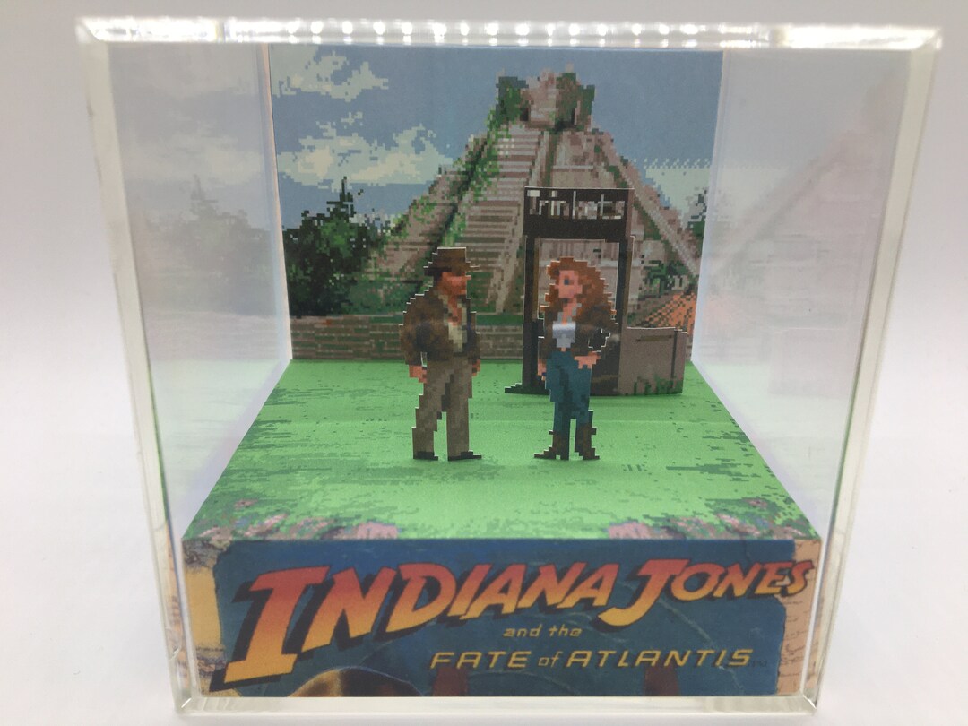 Indiana Jones and the Fate of Atlantis Shadow Box Diorama Cube - Etsy